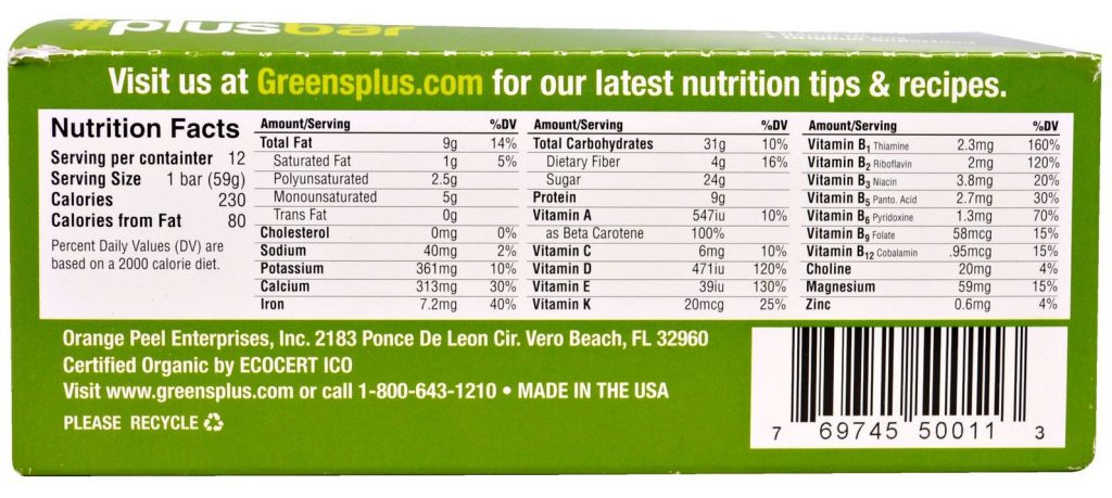 Greens Plus +PlusBar Energy Review – Natural Flavor – The Vegan's Pantry